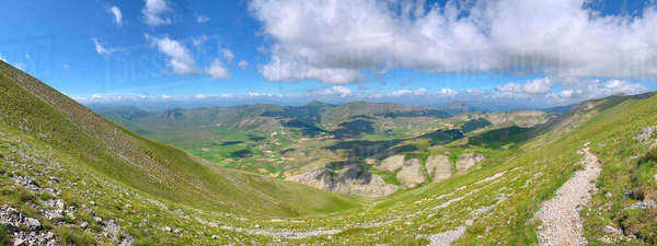 Mount Vettore in summer, Sibillini Mountains, Umbria, Italy, Europe - Stock Photo - Dissolve