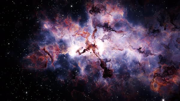 Flying through nebula in space, animation - Stock Video Footage - Dissolve