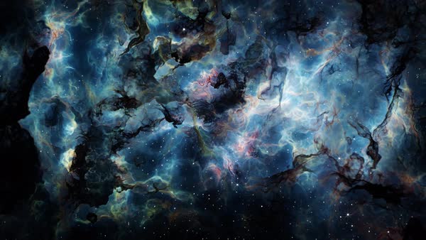 Flying through nebula in space, animation - Stock Video Footage - Dissolve