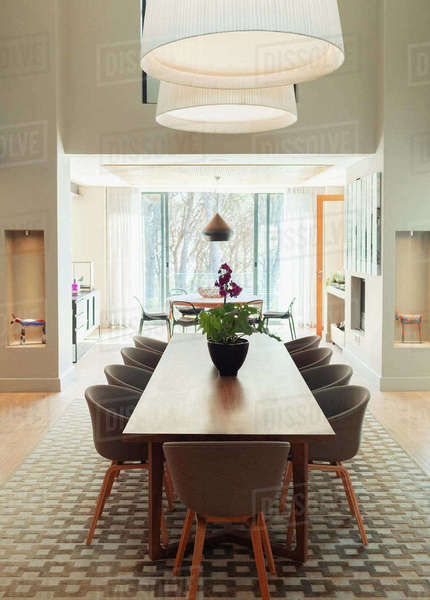 Modern home showcase interior dining room - Stock Photo - Dissolve