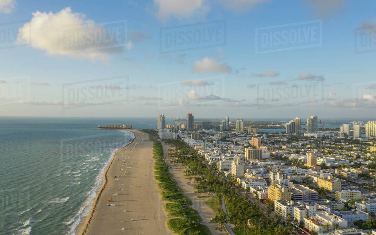 Coastline of Miami Beach in Florida, USA - Stock Photo - Dissolve