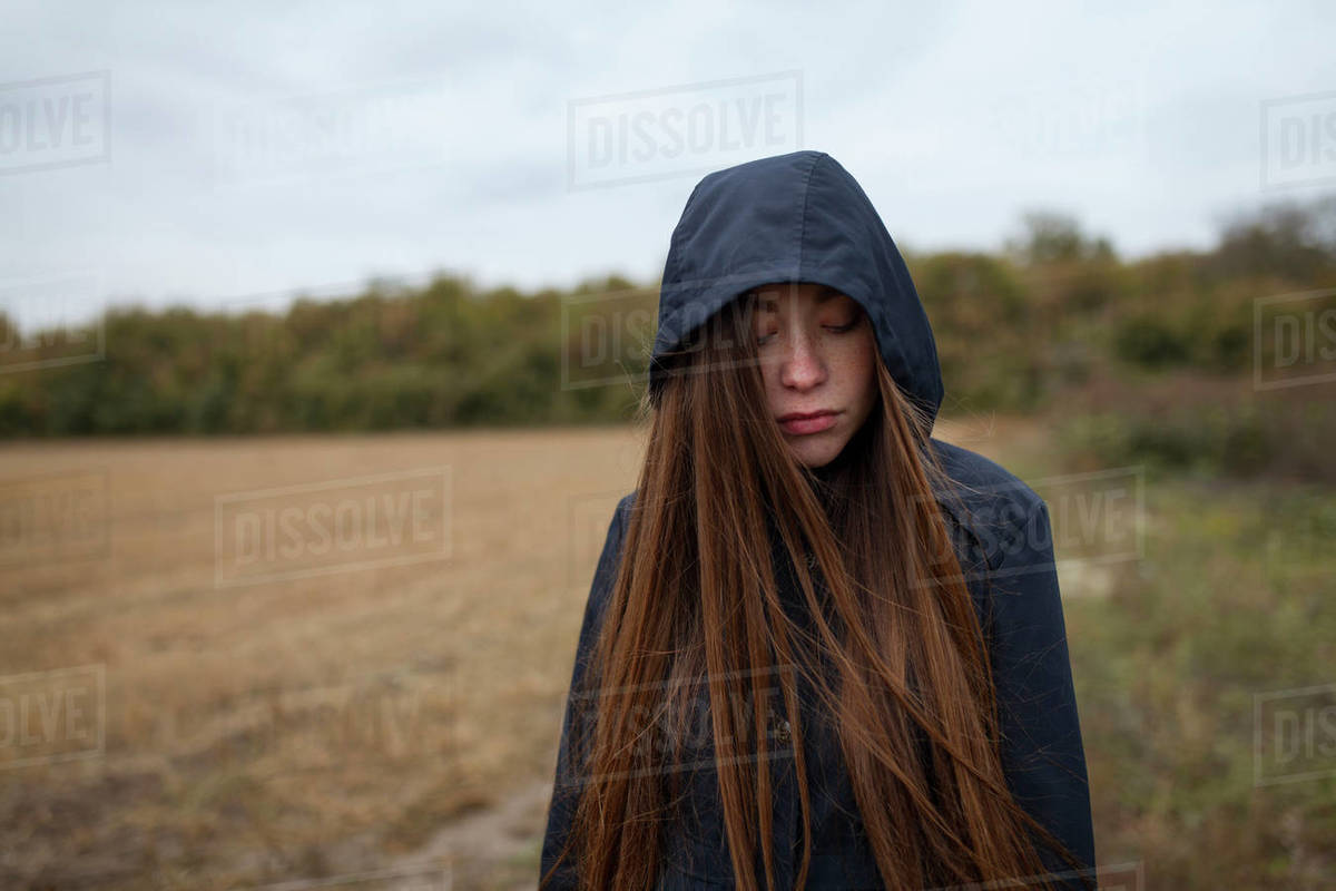 Russia, Omsk, Portrait of young woman in field - Royalty-free Stock ...
