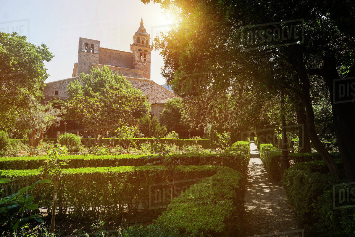 Monastery in garden - Royalty-free Stock Photo | Dissolve