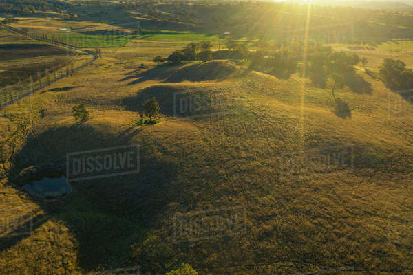 Australia, NSW, Kandos, Aerial view of rural landscape - Royalty-free ...