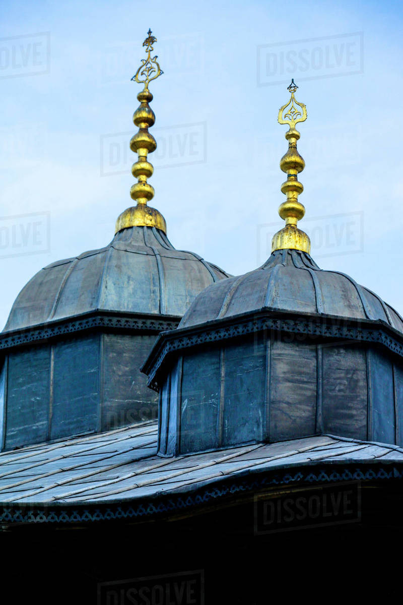 Turkey, Istanbul, Gold details on mosque domes - Royalty-free Stock ...
