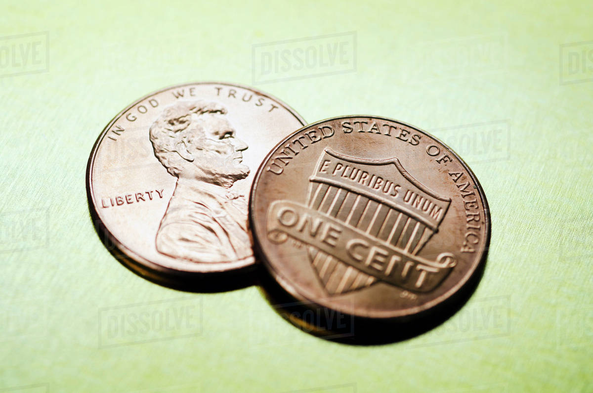 Studio shot of one american cent - Royalty-free Stock Photo | Dissolve