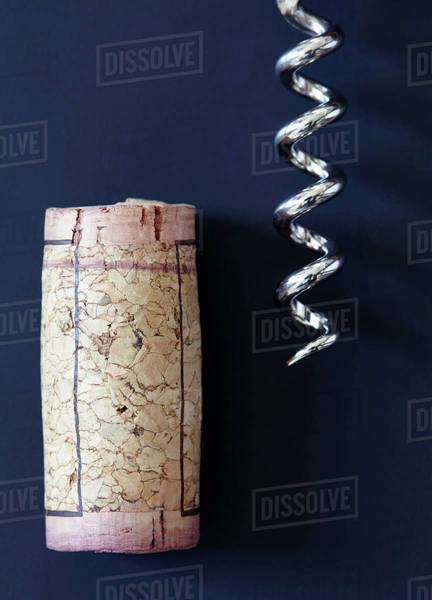 Corkscrew and wine cork - Royalty-free Stock Photo | Dissolve