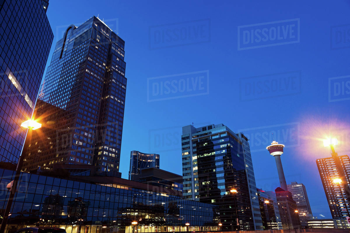 Skyscrapers at night - Royalty-free Stock Photo | Dissolve