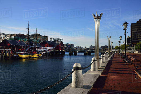 Pedestrian walkway at waterfront - Stock Photo - Dissolve