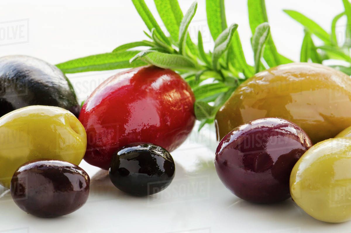 Close-up of various olives, studio shot - Royalty-free Stock Photo ...