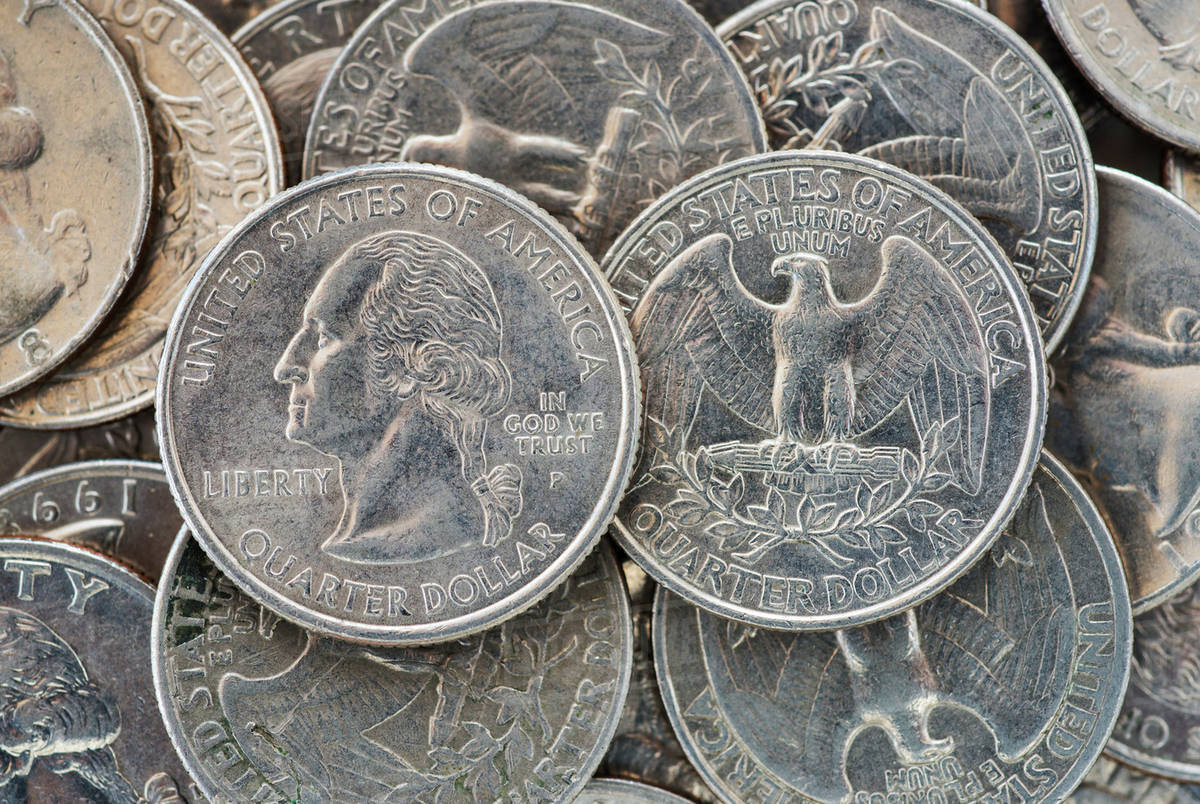 Close up of US coins, studio shot - Royalty-free Stock Photo | Dissolve