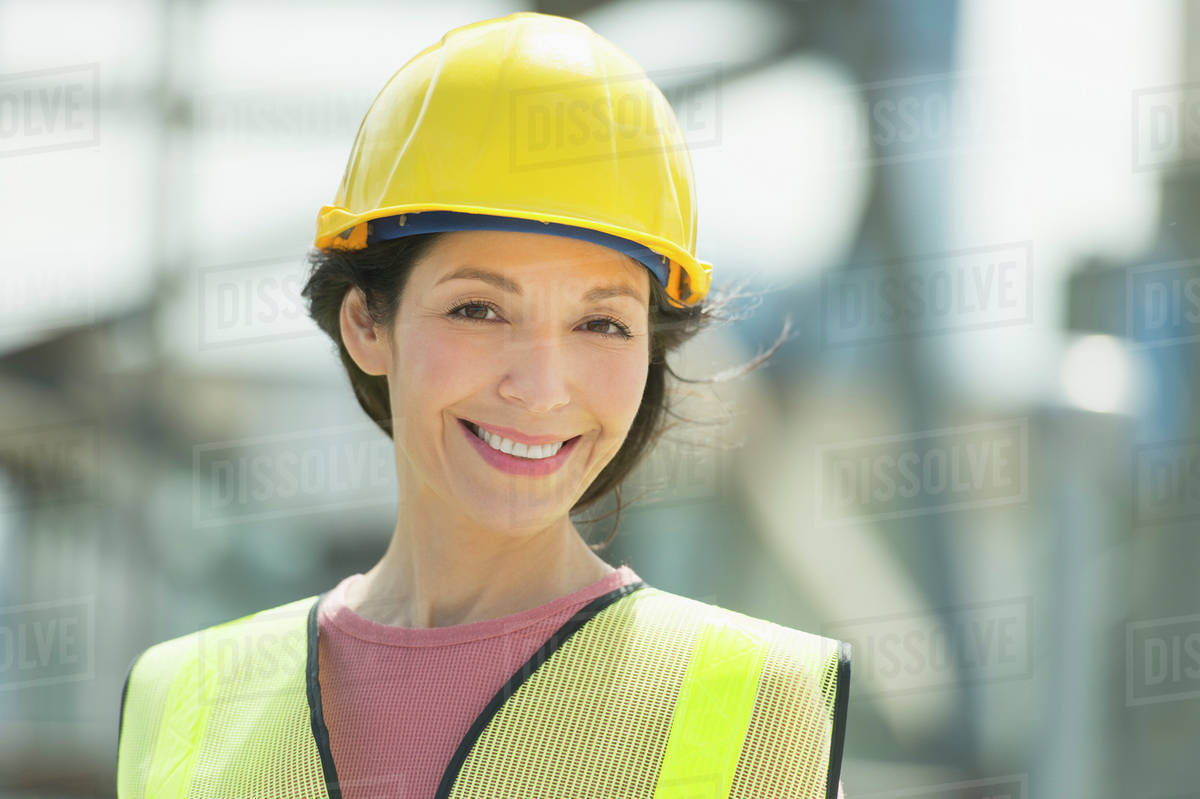 Portrait of female construction worker - Royalty-free Stock Photo ...