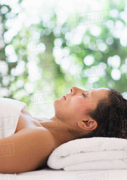 Woman relaxing in spa - Royalty-free Stock Photo | Dissolve