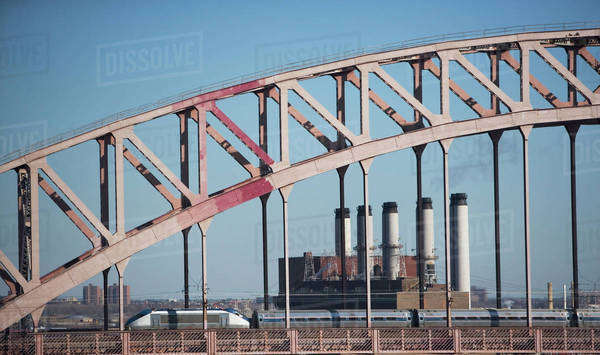 Bridge and smoke stacks - Royalty-free Stock Photo | Dissolve