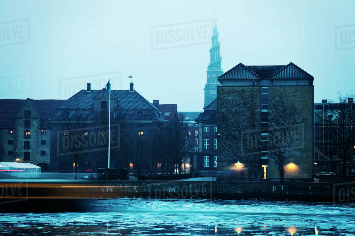 Frozen canal with Church of Our Saviour in background - Royalty-free ...