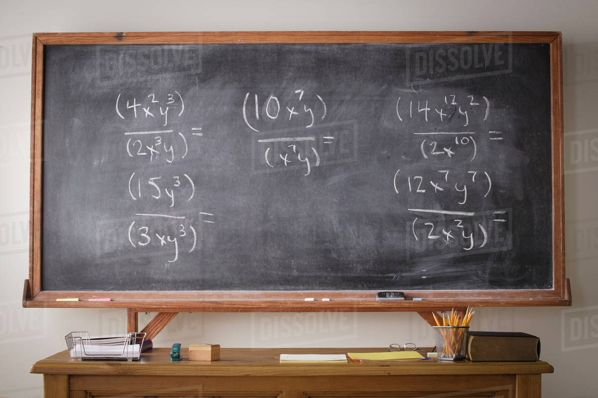 Blackboard during maths lesson - Royalty-free Stock Photo | Dissolve