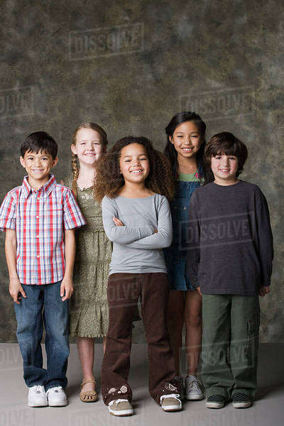 Children (6-7, 8-9) posing together, studio shot - Royalty-free Stock ...