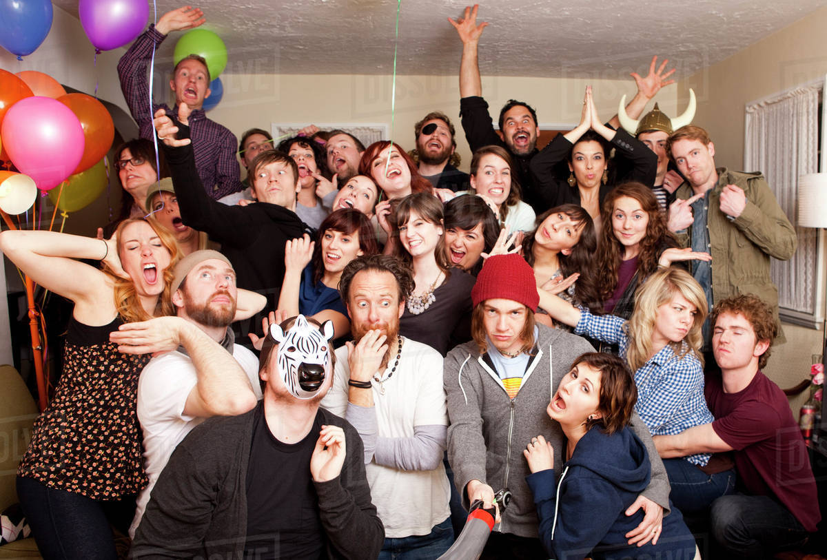 Group portrait at party - Stock Photo - Dissolve