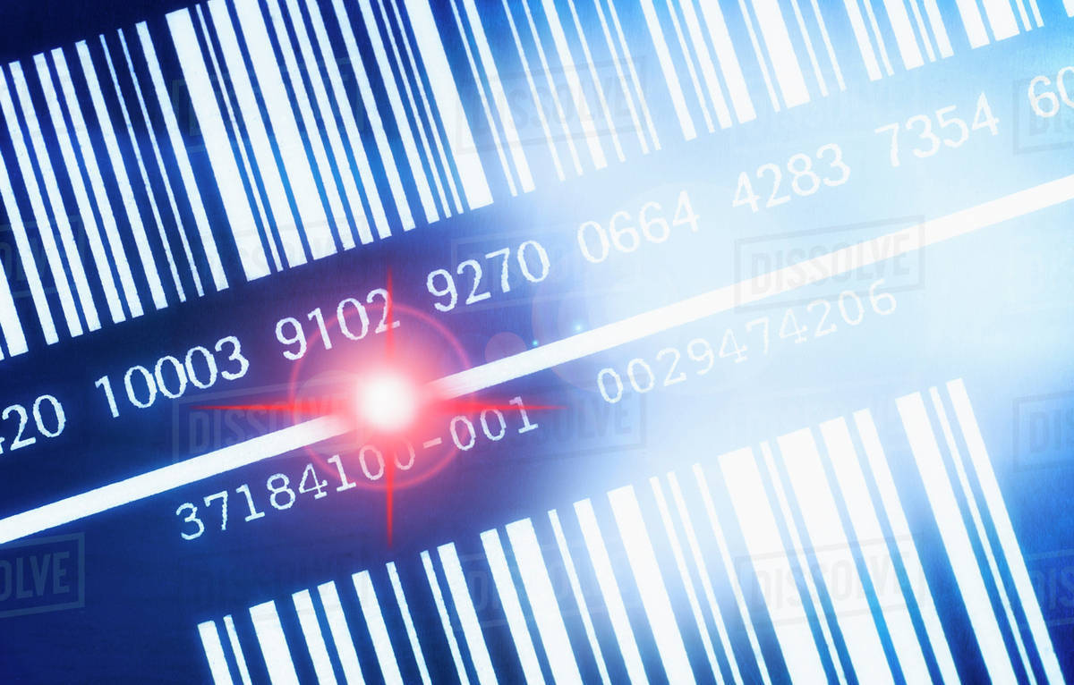 Close up of barcode with flash light - Royalty-free Stock Photo | Dissolve