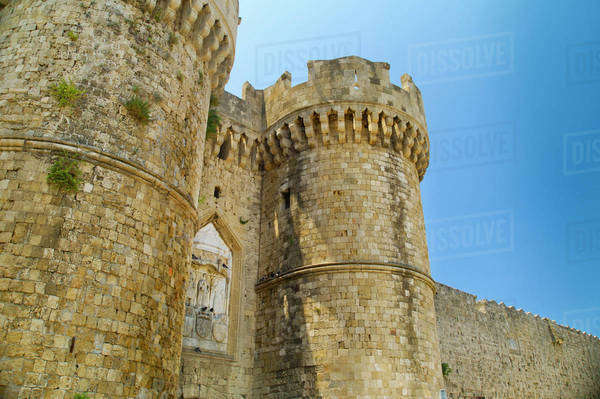 Greece, Rhodes, Medieval fortified wall - Royalty-free Stock Photo ...