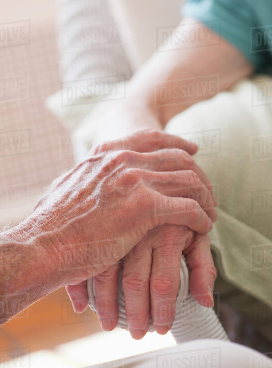 Wrinkled hands of Senior people - Royalty-free Stock Photo | Dissolve