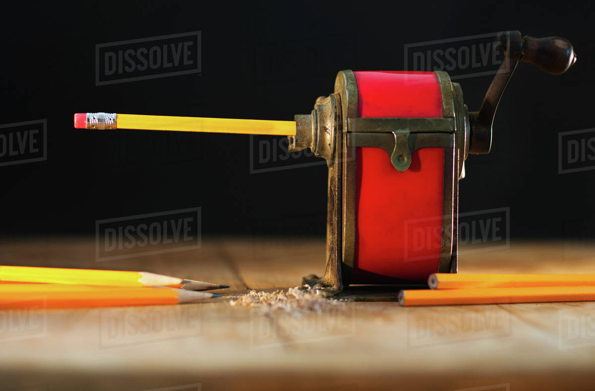 Studio shot of pencil sharpener - Stock Photo - Dissolve