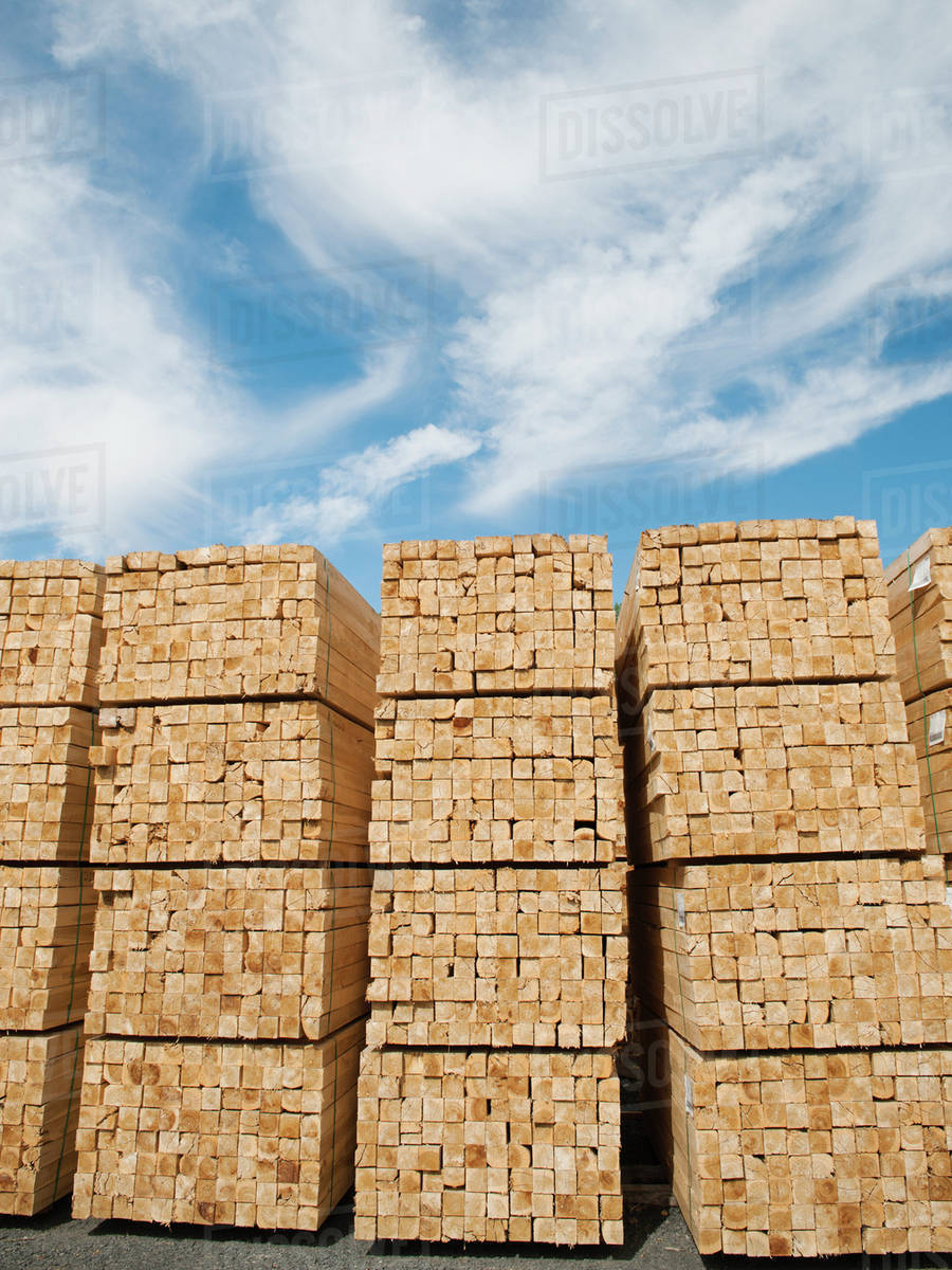 Orderly stacks of timber - Royalty-free Stock Photo | Dissolve