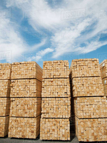 Orderly stacks of timber - Royalty-free Stock Photo | Dissolve