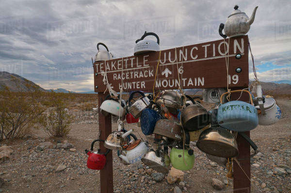 USA, California, Tea Kettle Junction road sign - Royalty-free Stock ...