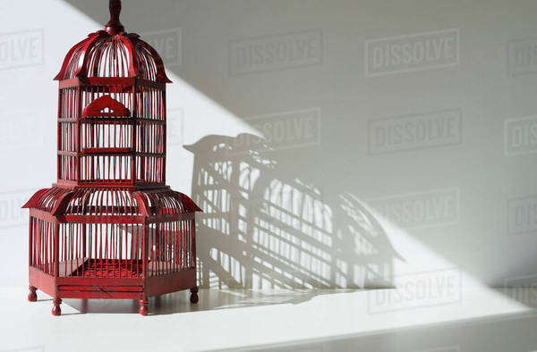 Red bird cage - Royalty-free Stock Photo | Dissolve