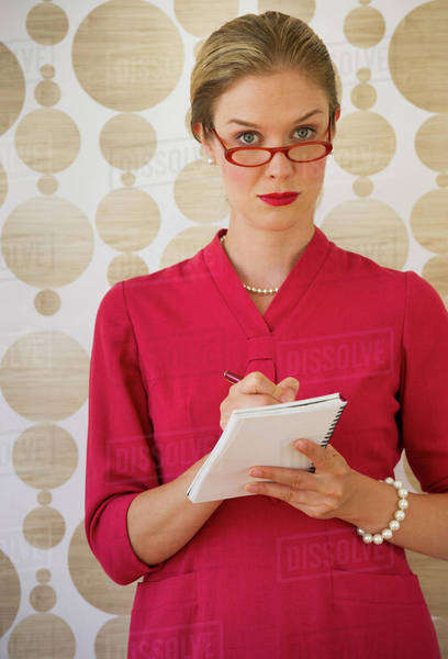Kitsch looking secretary taking dictation - Royalty-free Stock Photo ...