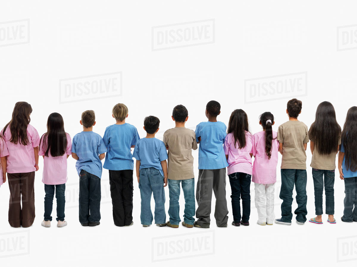 Children in a line - Stock Photo - Dissolve