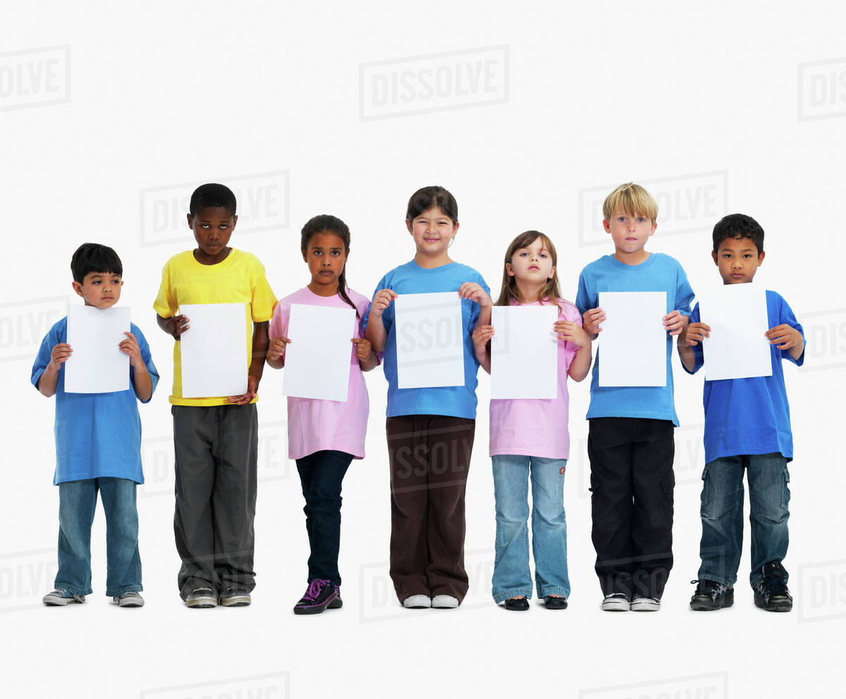 Children holding paper - Royalty-free Stock Photo | Dissolve