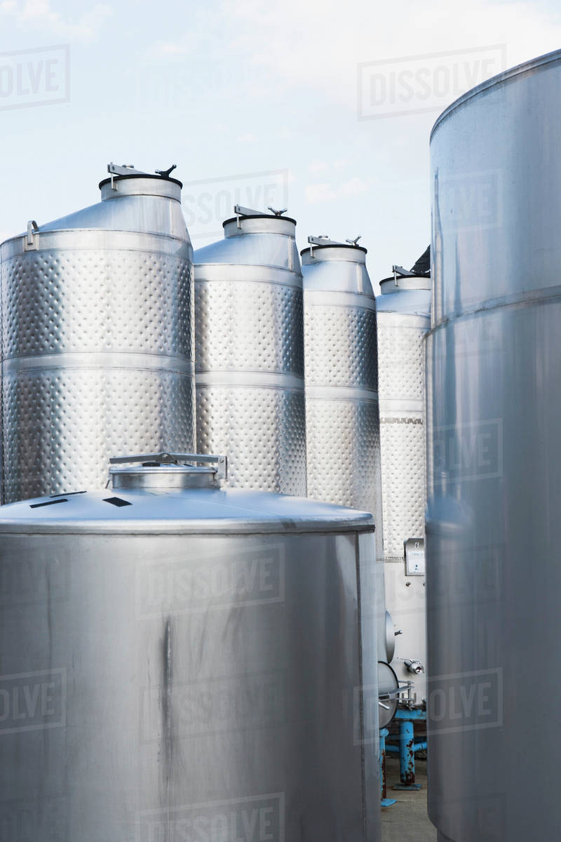 Stainless silos - Royalty-free Stock Photo | Dissolve