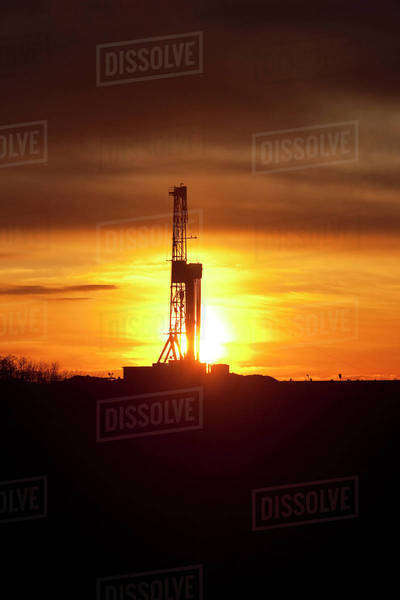 Silhouette of a drill rig - Royalty-free Stock Photo | Dissolve