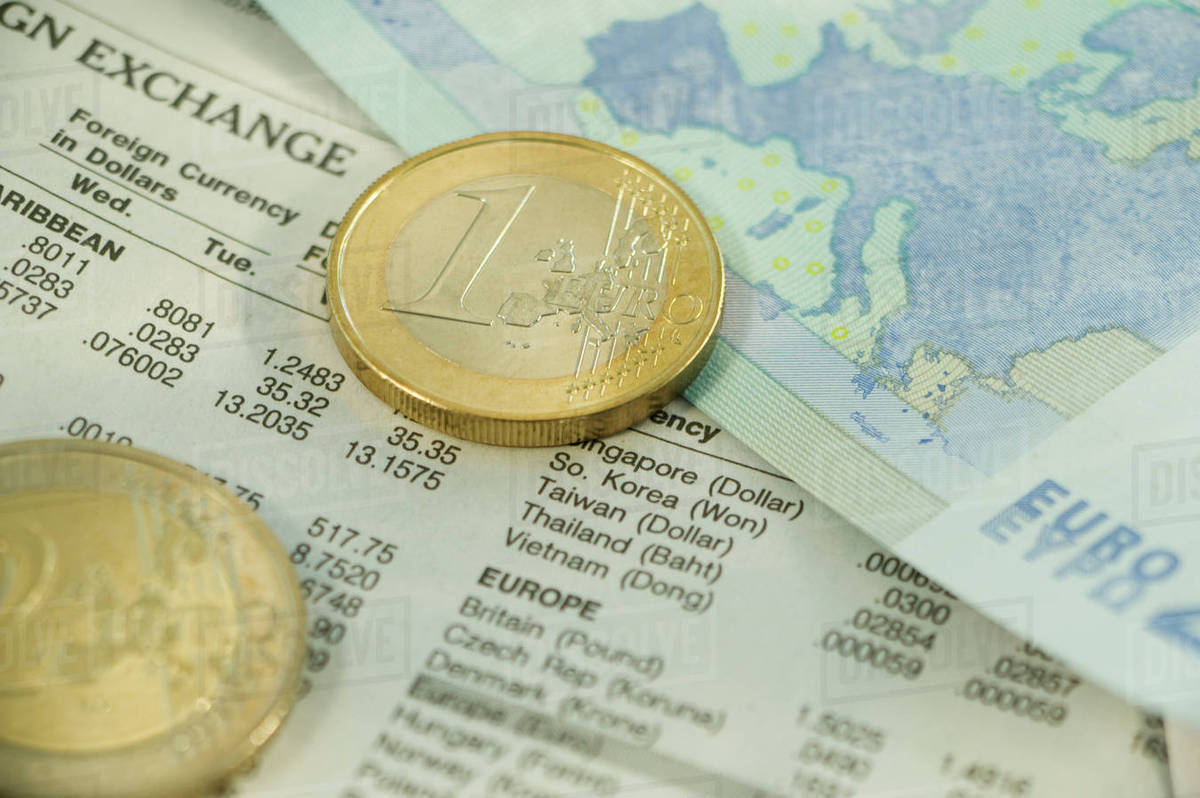 Euros and exchange rates - Stock Photo - Dissolve