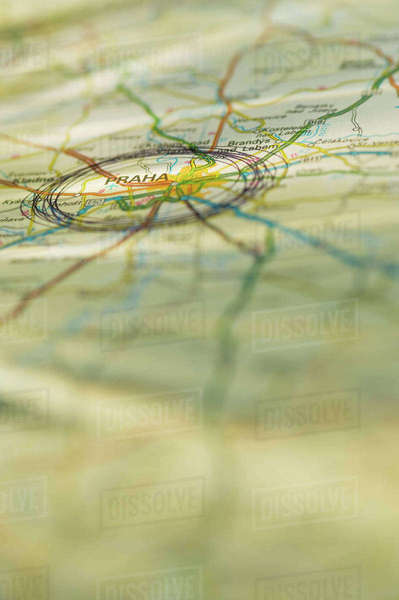 Close up of map location - Royalty-free Stock Photo | Dissolve