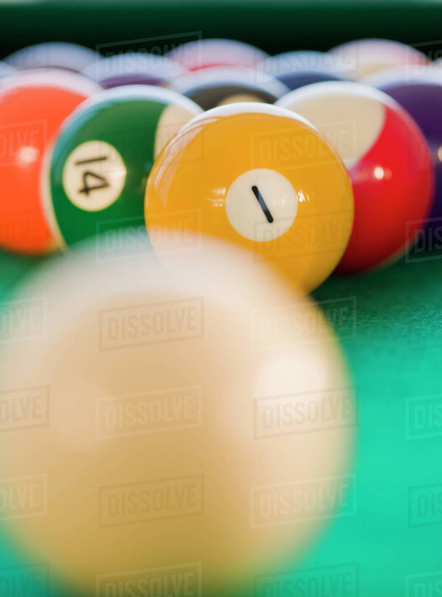 Pool balls in a row - Royalty-free Stock Photo | Dissolve