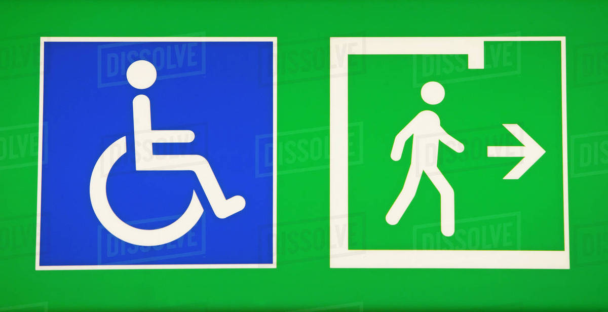 Wheel chair access and walkway signs - Royalty-free Stock Photo | Dissolve