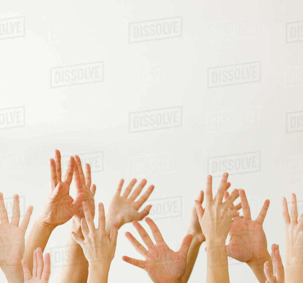 Assorted hands reaching up - Royalty-free Stock Photo | Dissolve