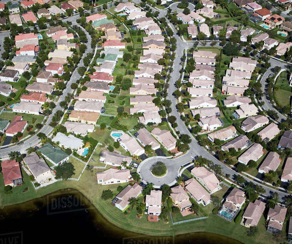 Aerial view of housing community - Royalty-free Stock Photo | Dissolve
