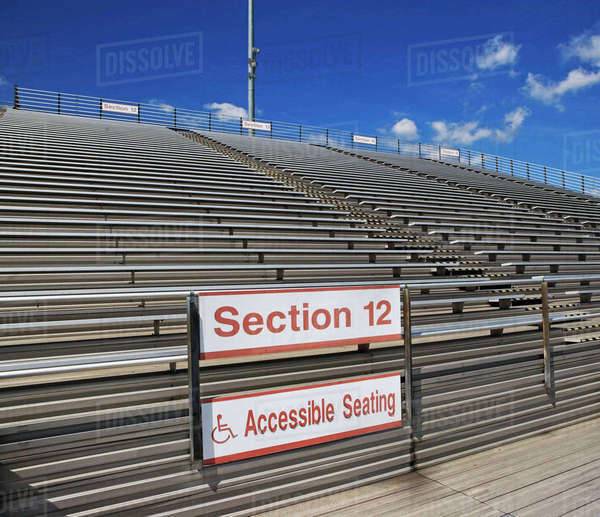 Stadium bleachers with wheelchair accessible seating - Stock Photo ...