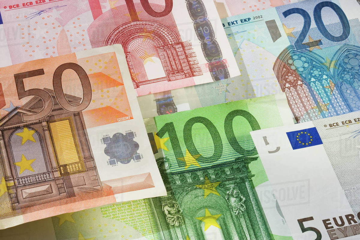 Close up of assorted Euros - Royalty-free Stock Photo | Dissolve