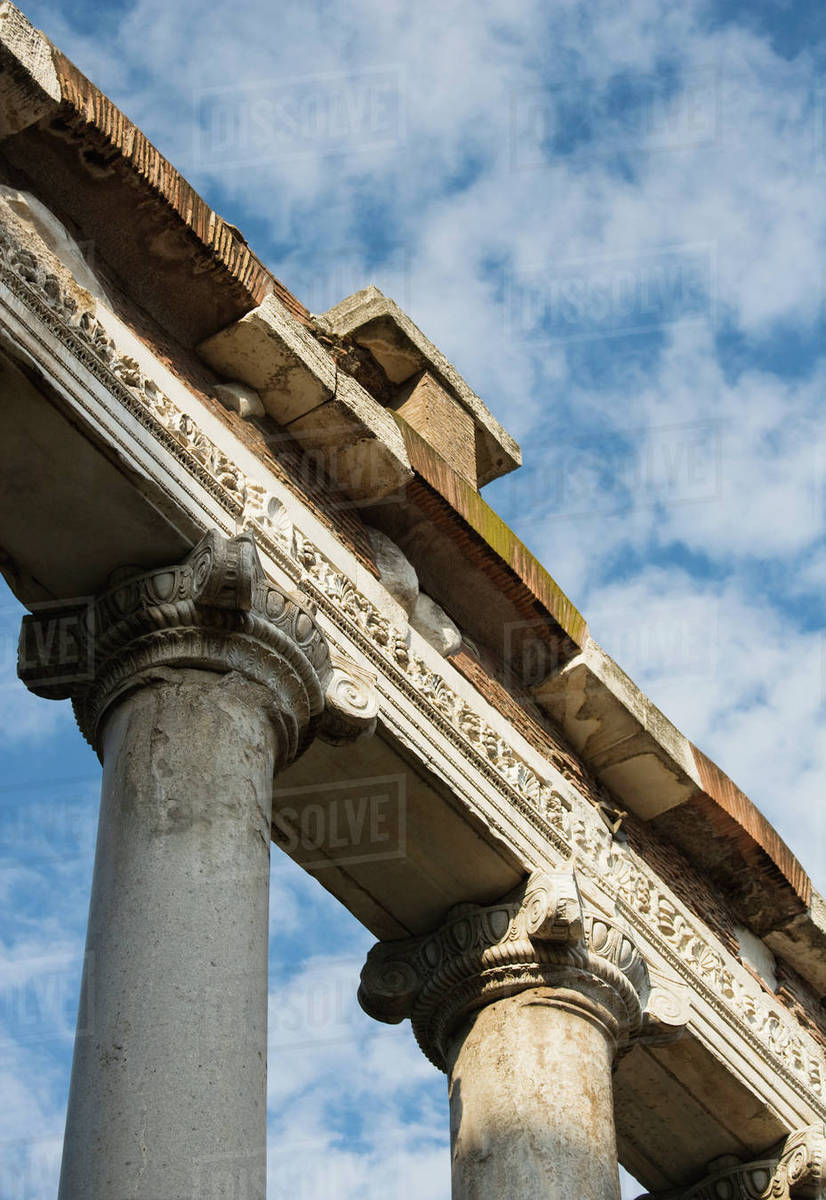 Ionic columns on Temple of Saturnus, Roman Forum, Italy - Royalty-free ...