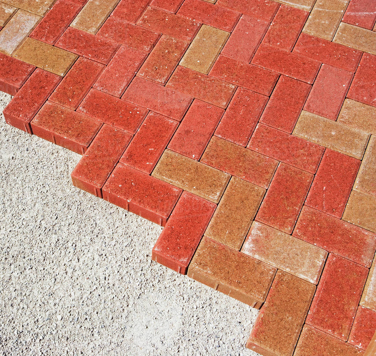 Edge of new brick patio - Royalty-free Stock Photo | Dissolve