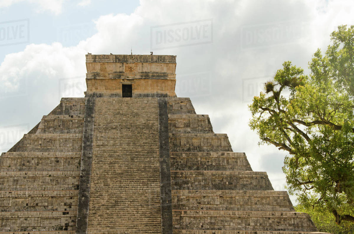 Ancient Mayan pyramid of Kukulkan - Royalty-free Stock Photo | Dissolve
