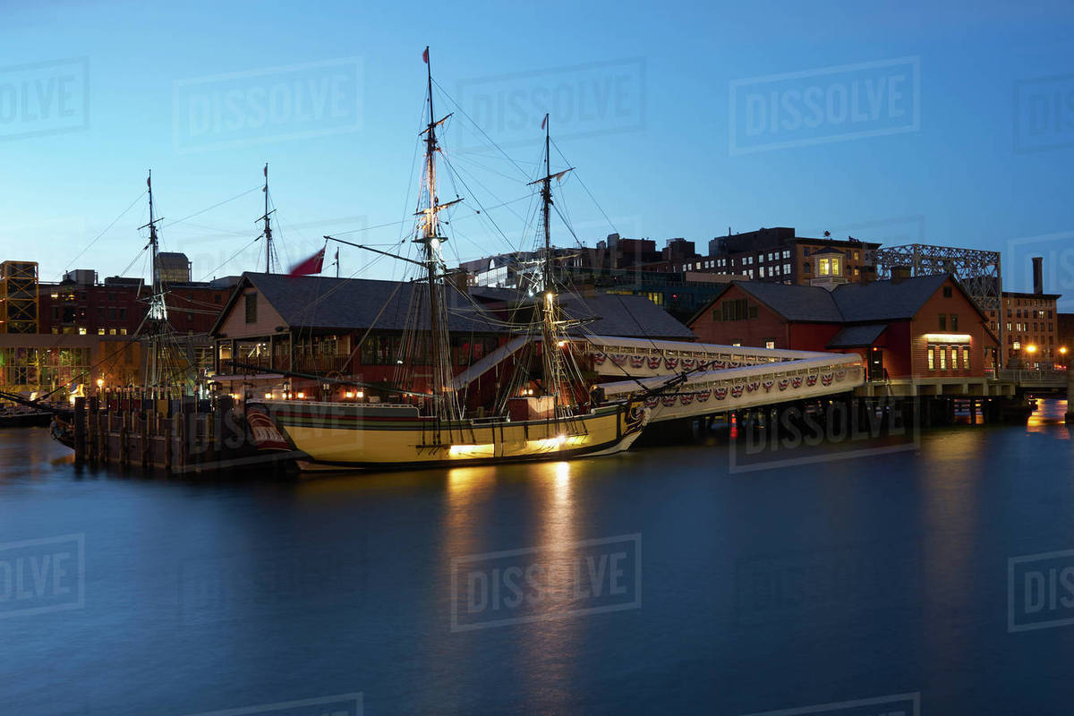 Tall ship and museum at dawn - Royalty-free Stock Photo | Dissolve