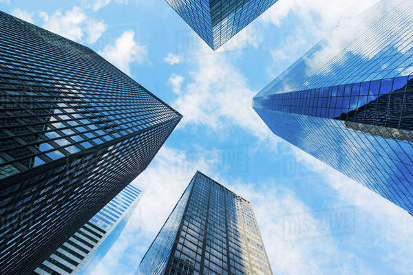 USA, New York State, New York City, Manhattan, Skyscrapers seen from ...