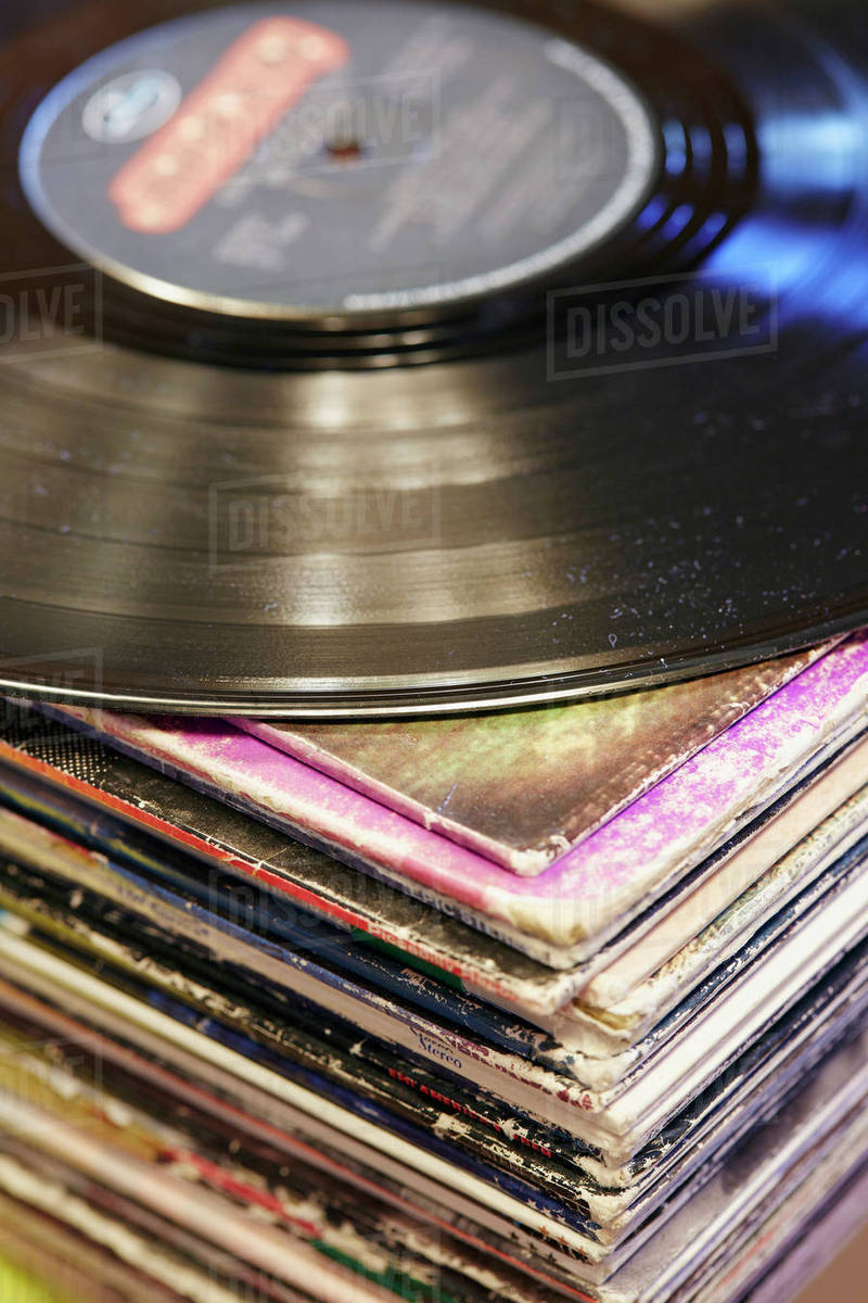 Collection of vinyl LP records - Royalty-free Stock Photo | Dissolve