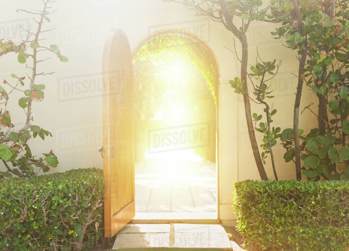 Building exterior with backlit doorway - Royalty-free Stock Photo ...